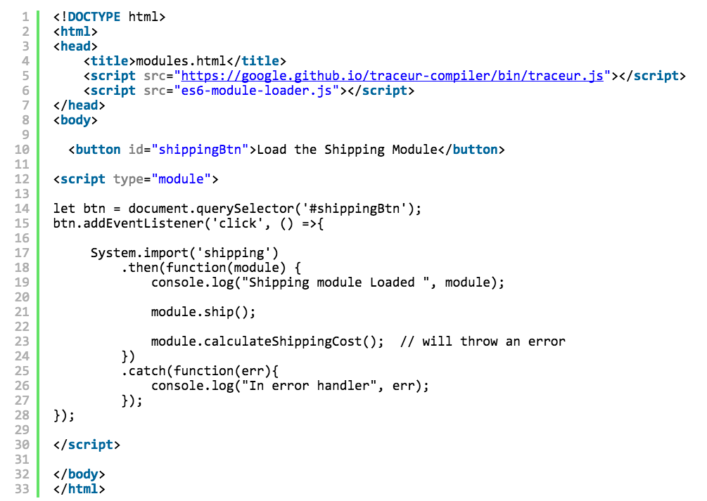 ECMAScript 6 Modules in a Browser with Traceur | by Yakov Fain | JavaScript Next | Medium