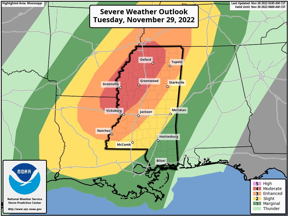Week 48 2022: Tornadoes and Snow. TLDR: Tornadoes possible over the ...