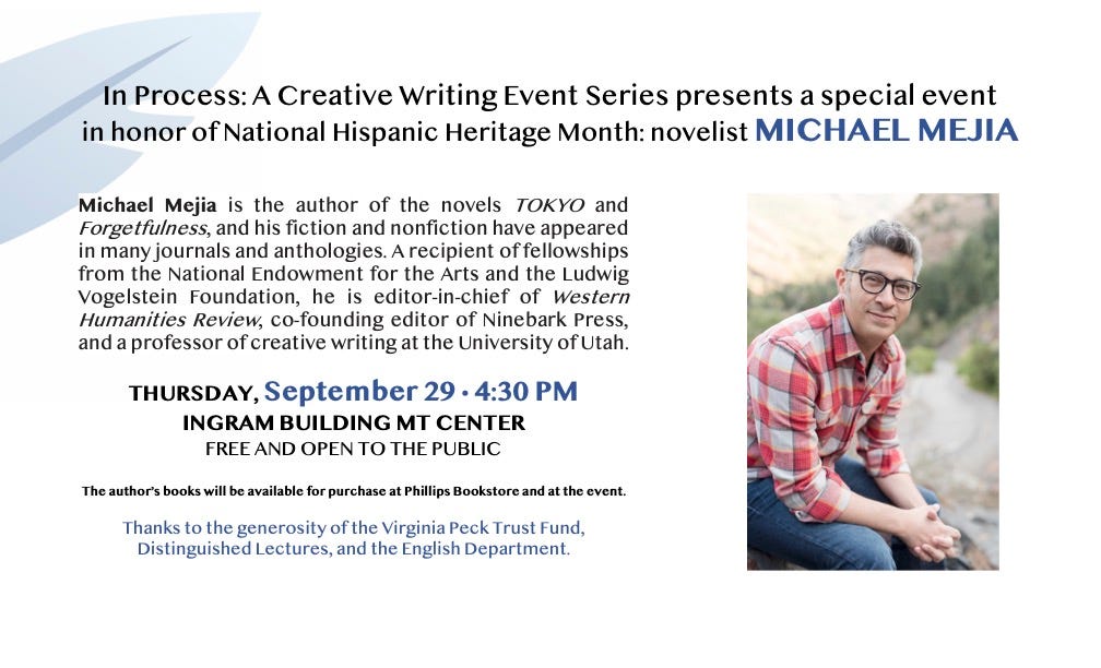 Michael Mejia will share his new fiction - In Process - Medium