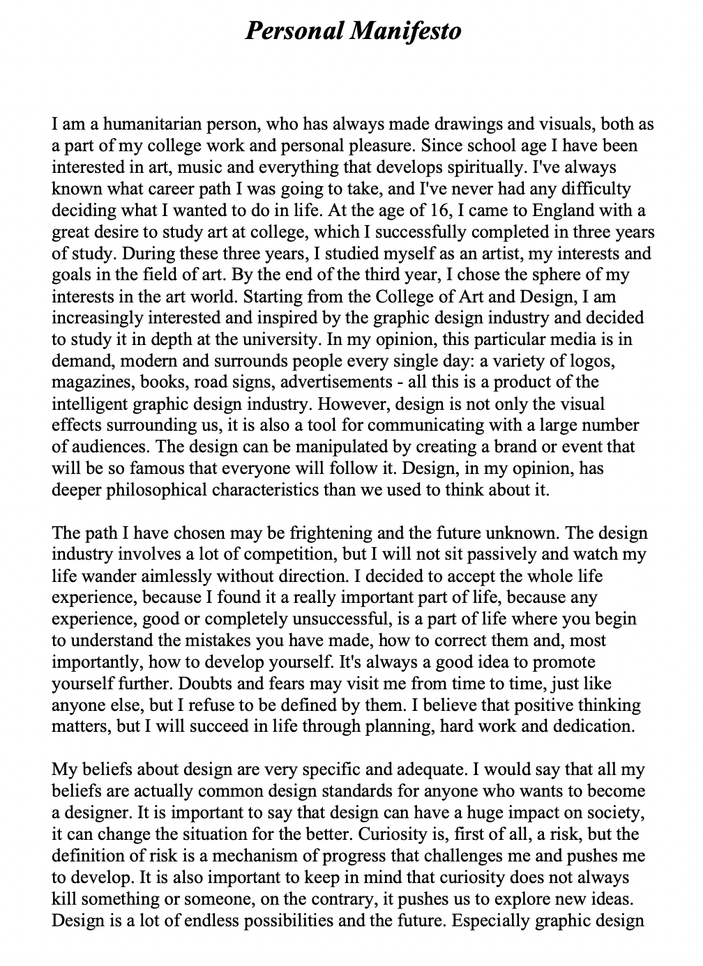 Manifesto Revision 8/2/24. To support my personal development… | by ...