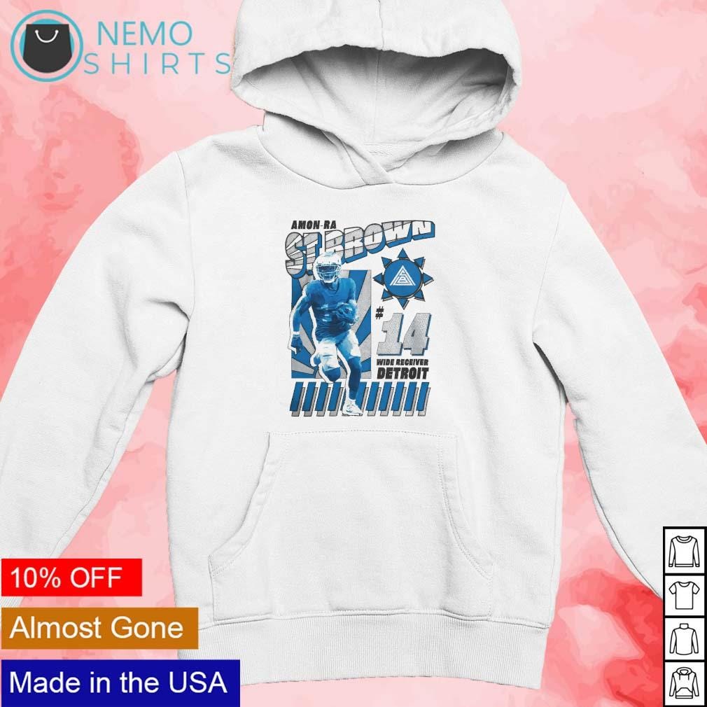 Official Amon-Ra St Brown no 14 Detroit Lions wide receiver retro shirt ...