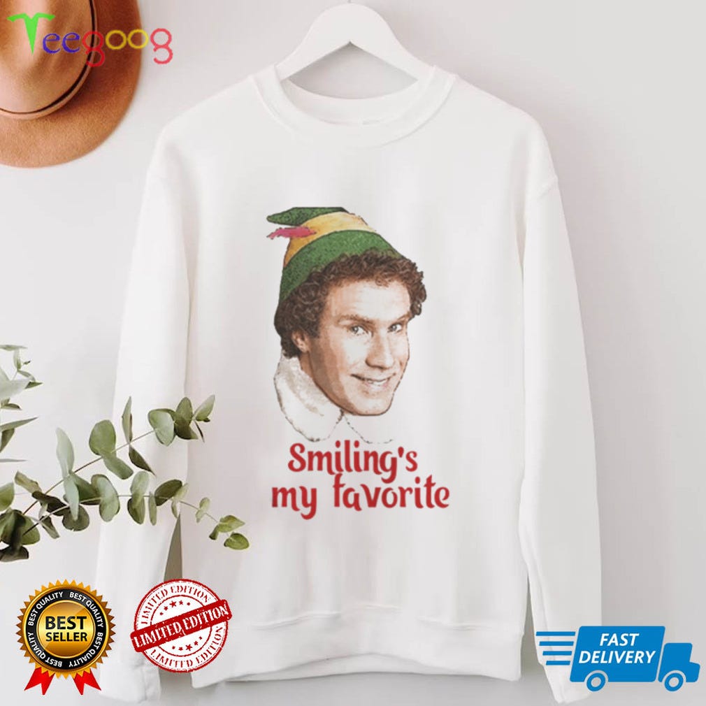 SMILING’S MY FAVORITE BUDDY THE ELF WILL FERRELL MOVIE CHRISTMAS SHIRT ...