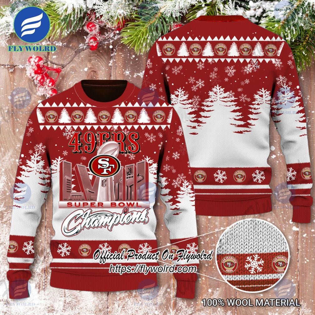 NFL San Francisco 49ers Super Bowl Champions Logo Pine Trees Snowflake ...