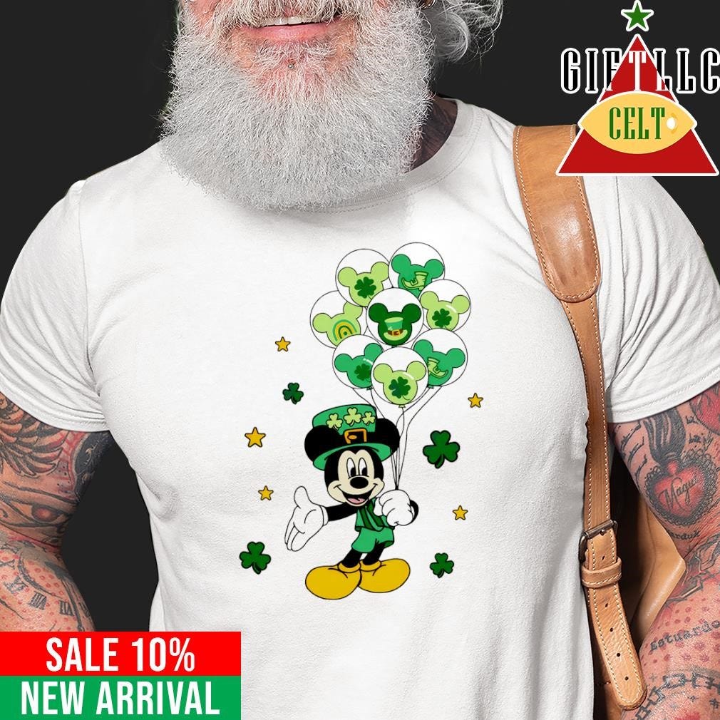 Disney Mickey Leprechaun Shamrock balloons St Patricks Day shirt ...