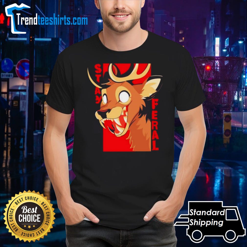 Stay Feral Toothy Deer T-shirt. Buy Here: Stay Feral Toothy Deer… | by ...