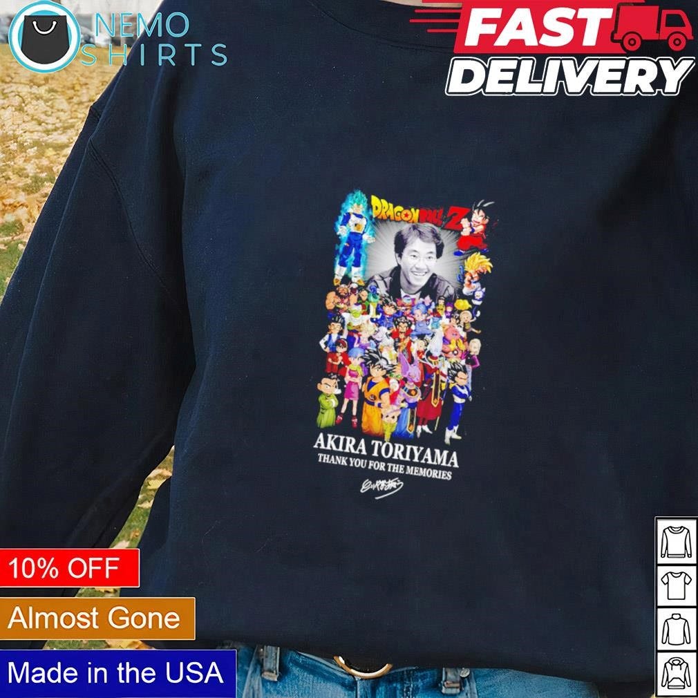 Dragon Ball Z Akira Toriyama thank you for the memories signature shirt ...