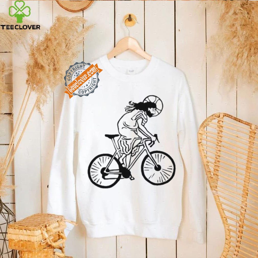 Christ on a bike art shirt - Kantolastephaniezpro - Medium