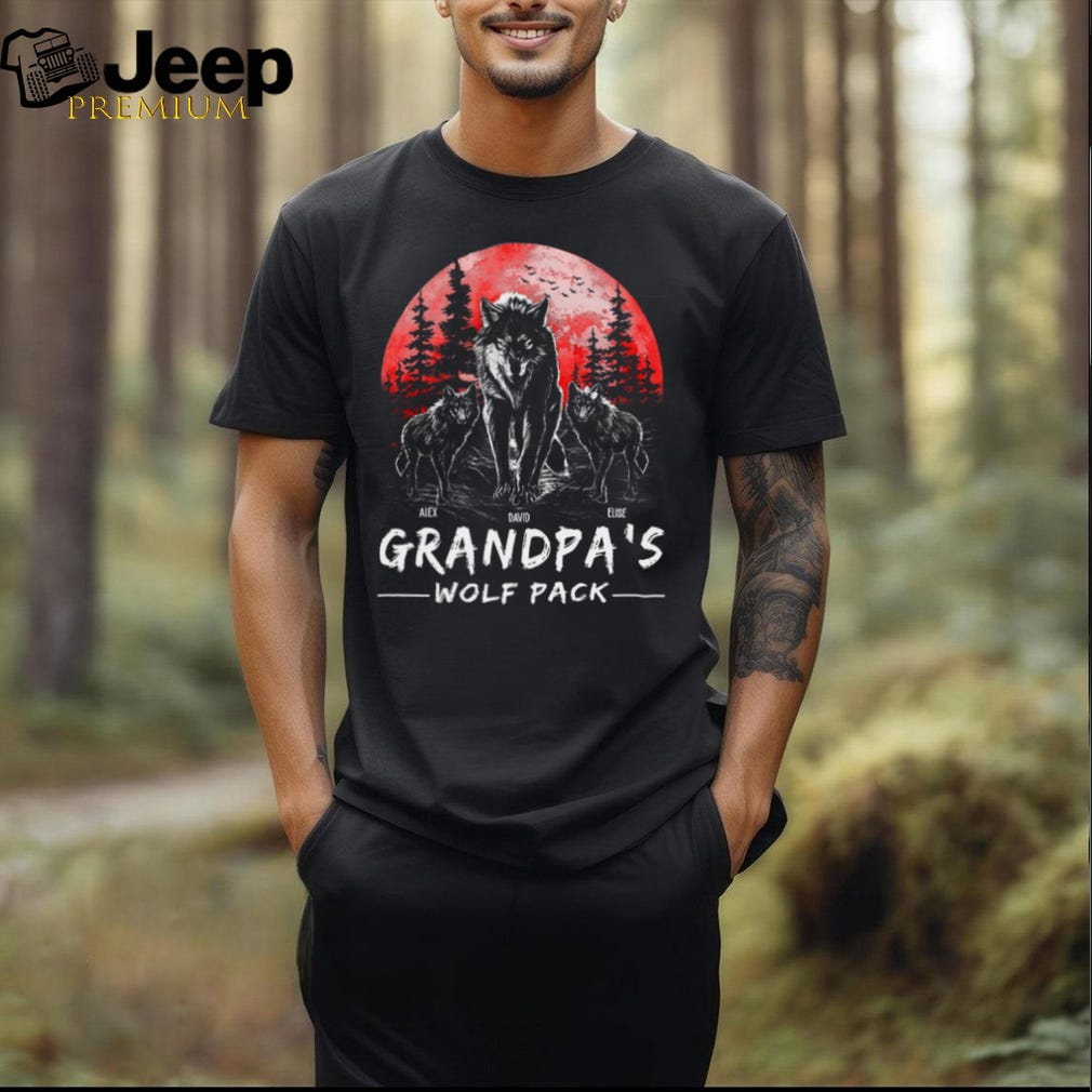 Grandpa Wolf Pack Personalized Shirt Perfect Father’s Day Gift for ...