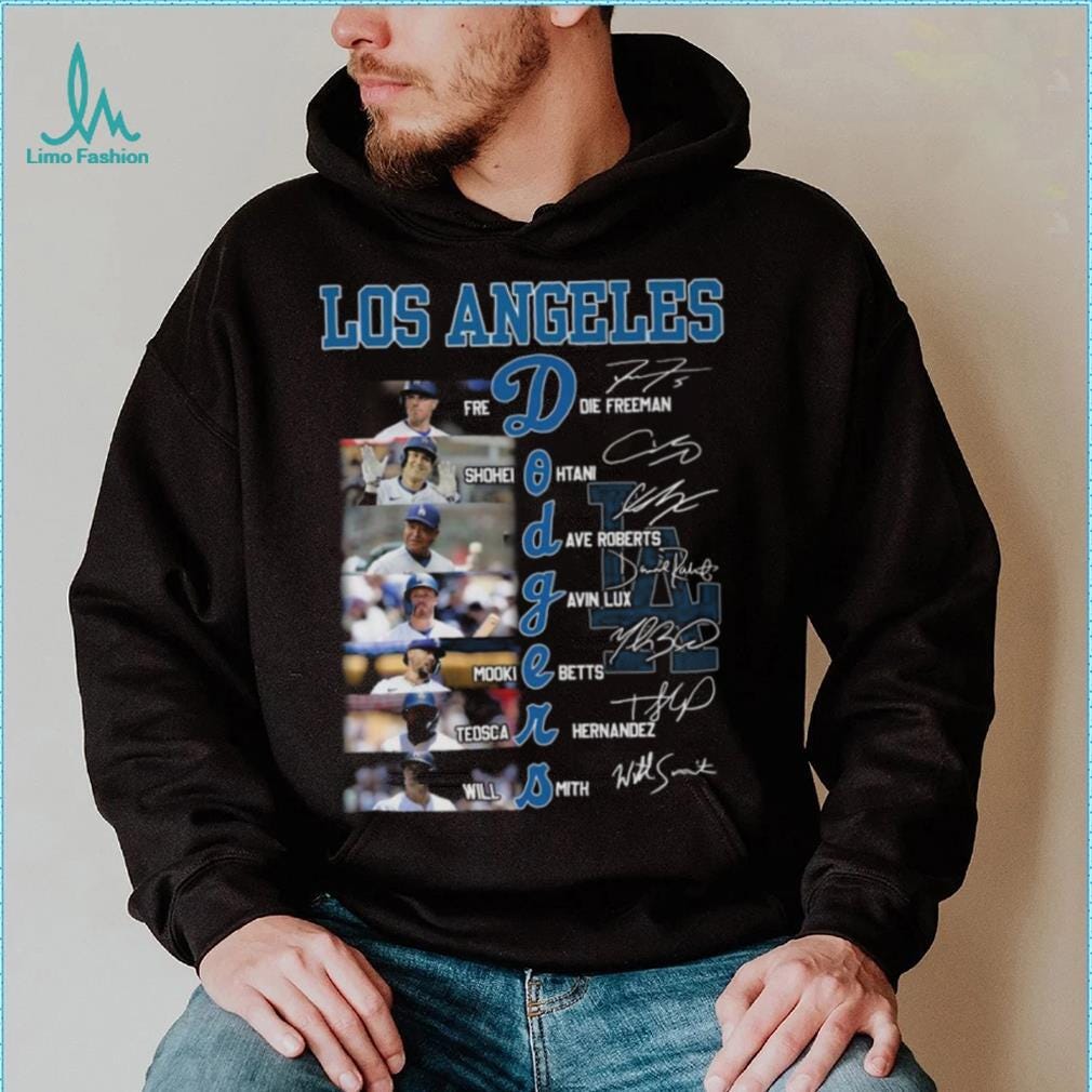 MLB Los Angeles Dodgers All Team Members Signatures T Shirt | by ...