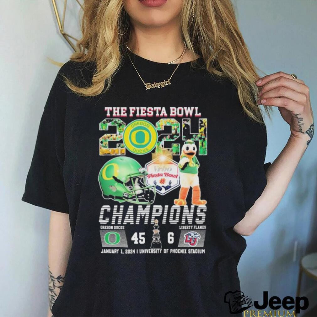 Oregon Ducks Mascot The Fiesta Bowl 2024 Champions Shirt | by Denegohay ...