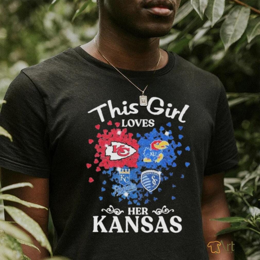 This Girl Loves Her Kansas Sports Teams Logo Diamond Shirt | by Oweday ...