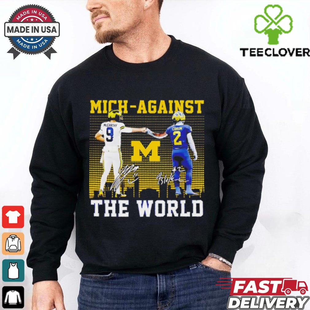 Michigan Wolverines Mich Against the World signature skyline shirt ...