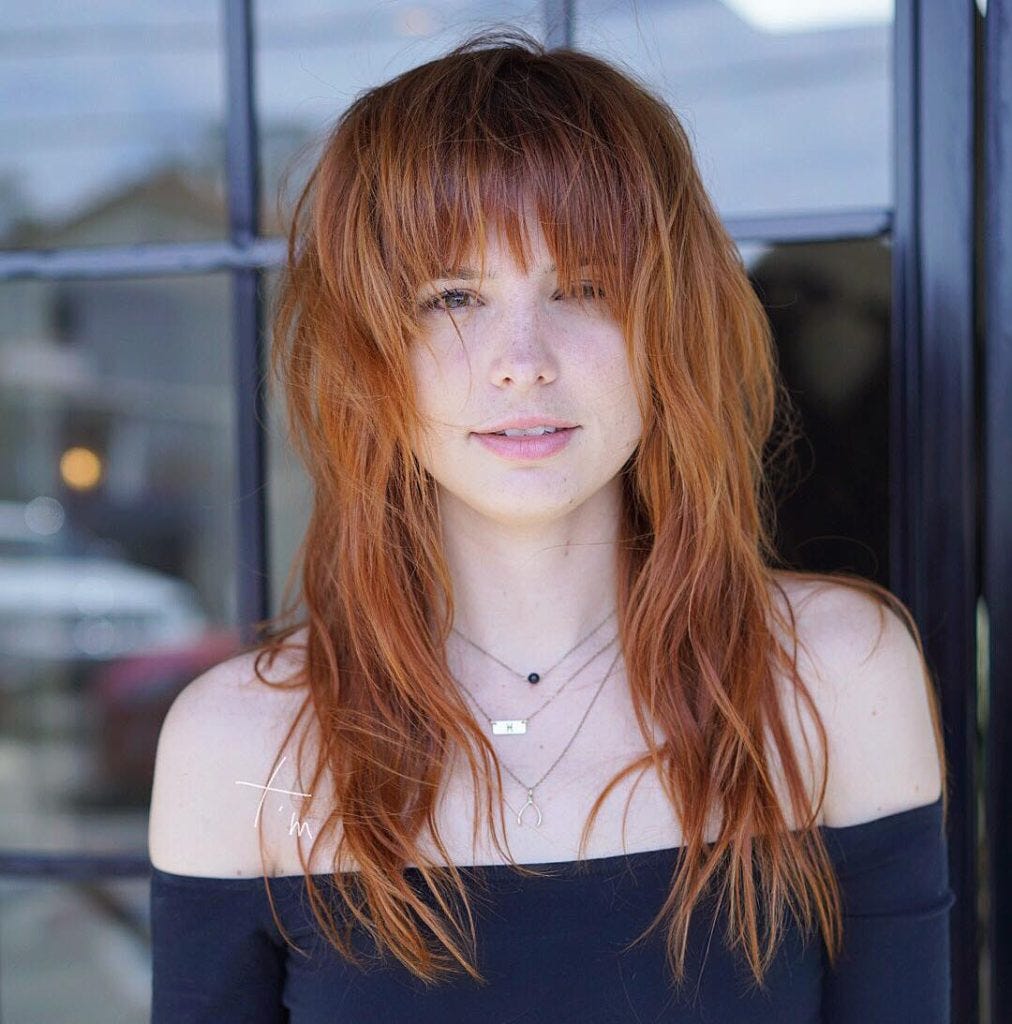 Copper Hair Bangs Hairstyles