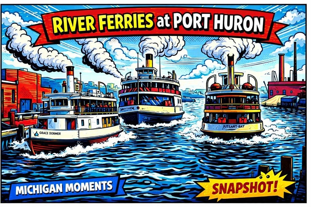 Port Huron Ferries on the Black River 1911 — Getting to Sarnia Before ...