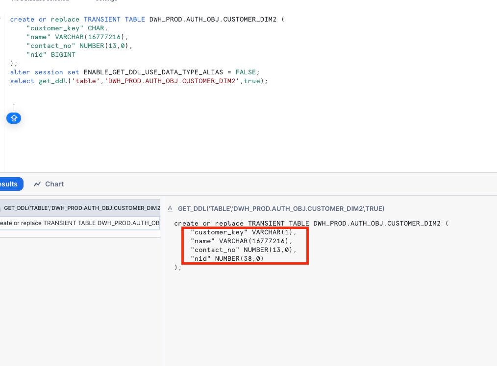 ️Understanding Snowflake’s New ENABLE_GET_DDL_USE_DATA_TYPE_ALIAS ...