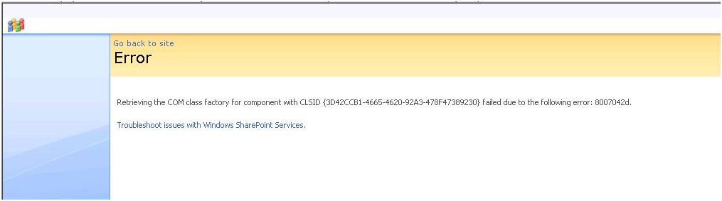 Dcom Error on SharePoint search server while retrieving search settings solution Retrieving the ...