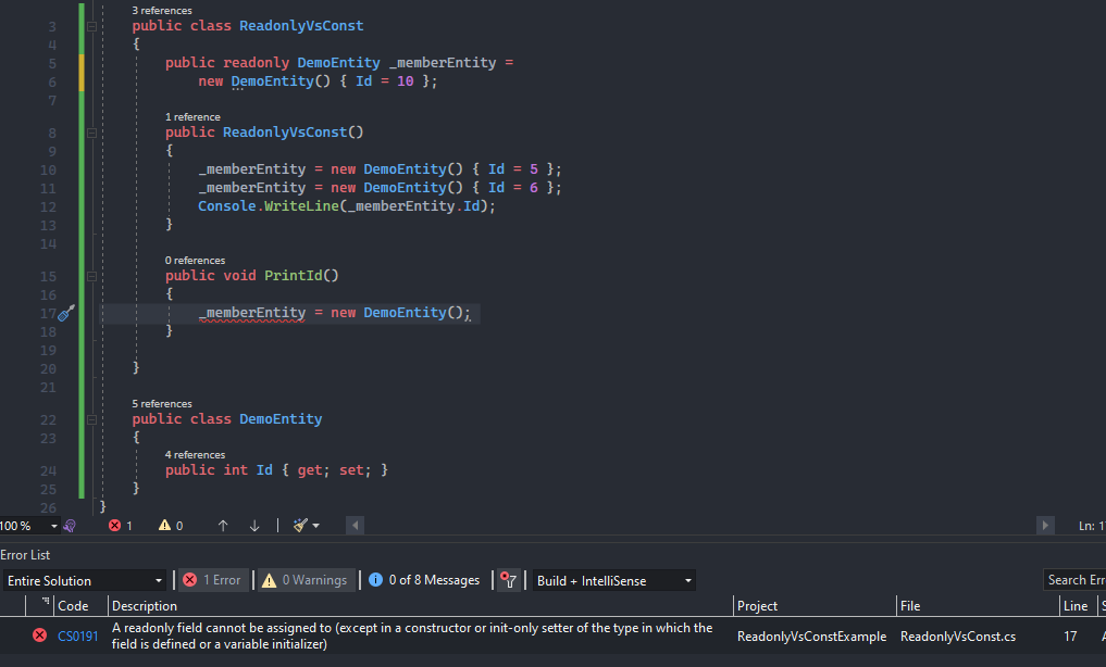 C# — Readonly vs Const. “Readonly” and “Const” keywords are… | by Serhat Zor | Medium