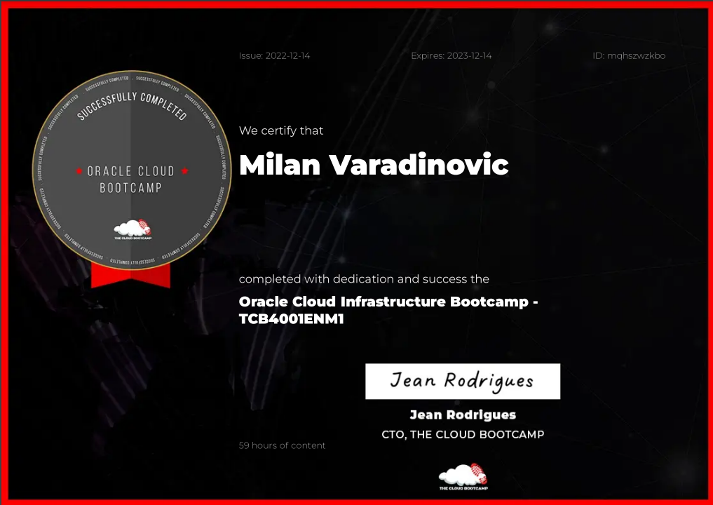 Oracle Cloud Infrastructure Bootcamp | by Milan Varadinovic | Medium