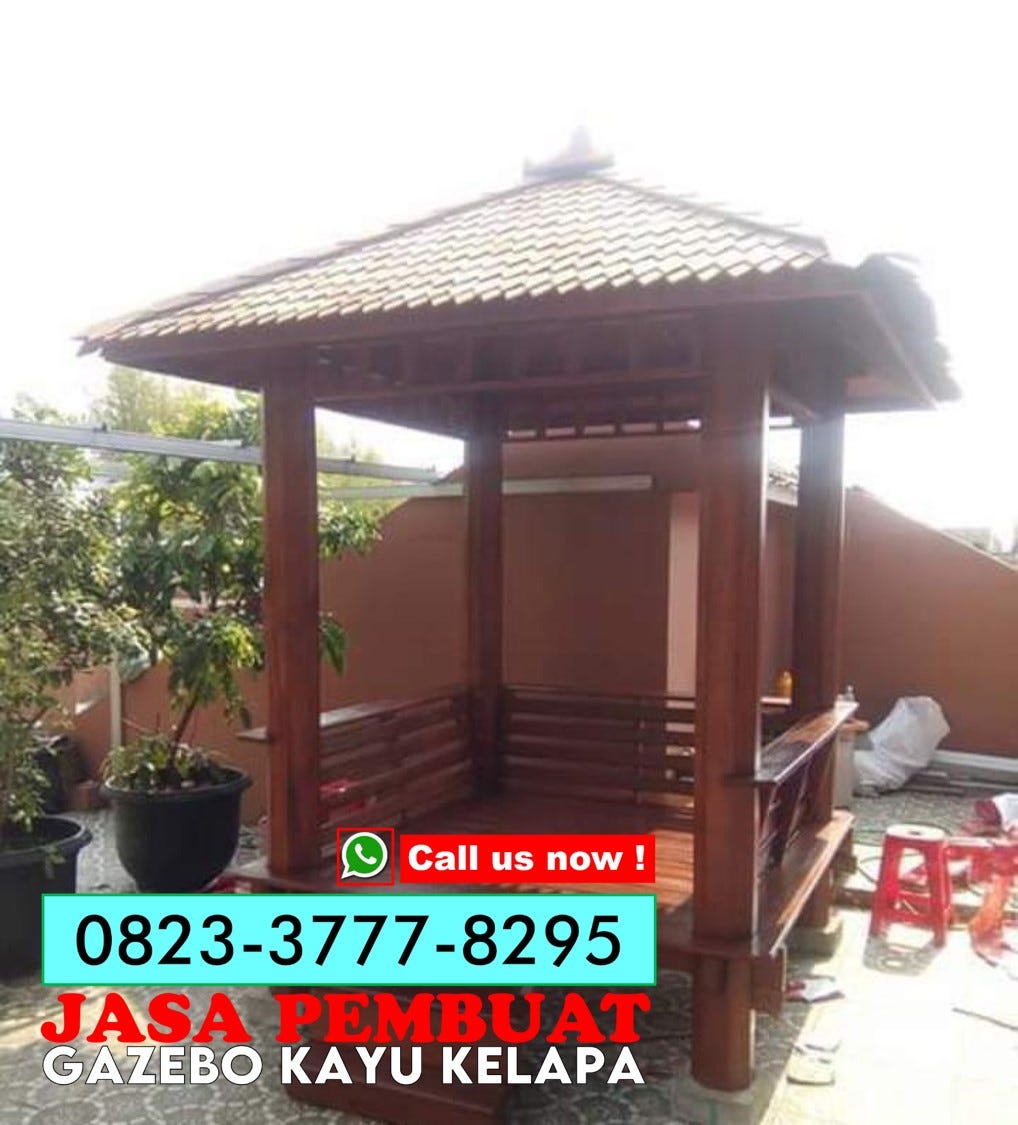 TERIMA JADI, Call. 0815 5543 6087, Jual Gazebo Minimalis Bahan Kayu Kelapa Jombang | by Jual ...