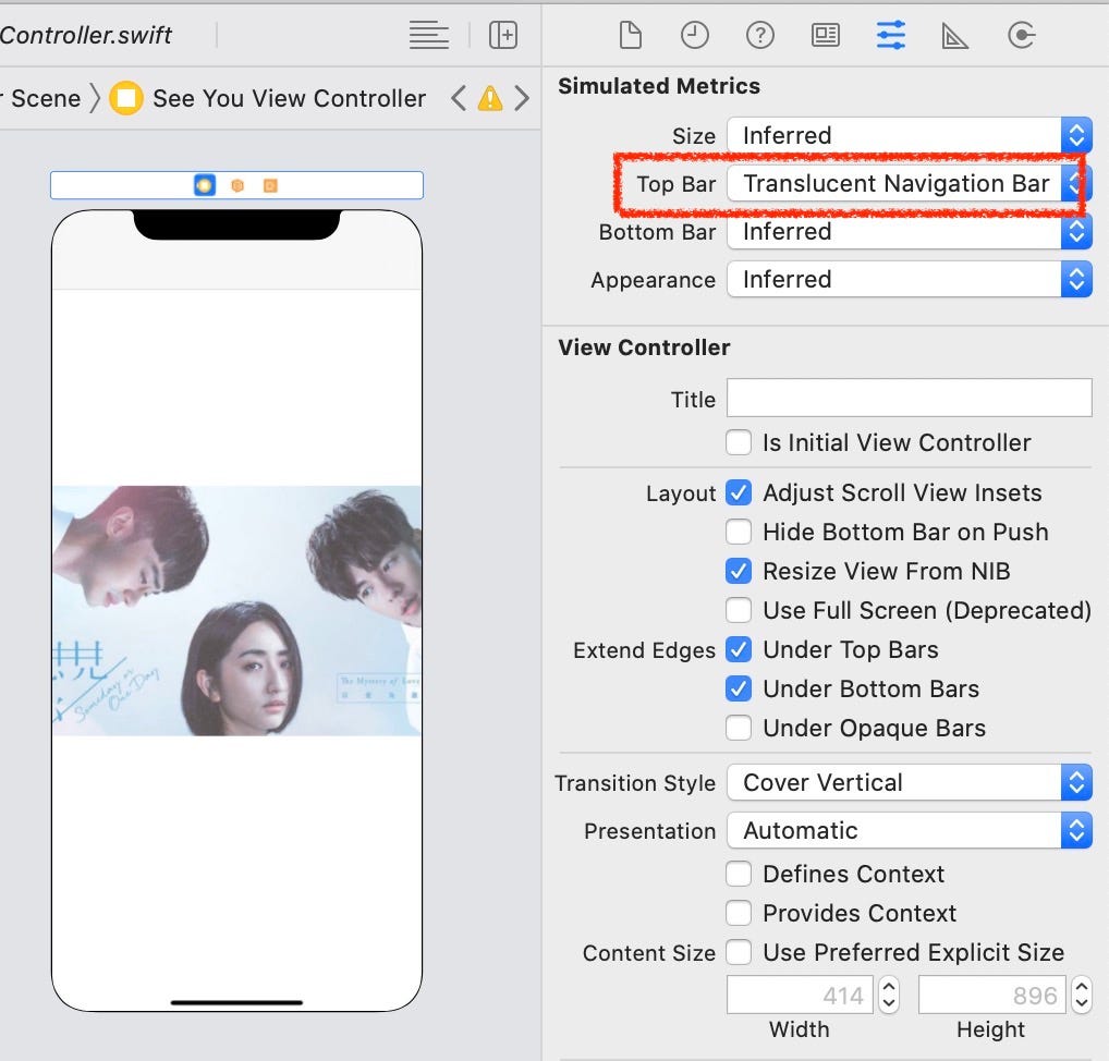 利用 Simulated Metrics 為 Controller 加上模擬的 Navigation Bar By 彼得潘的 Ios App Neverland 彼得潘的 Swift