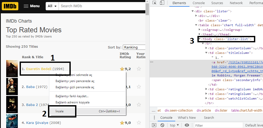 Python BeautifulSoup ile Web Scraping | IMDb Top 250 | by Enes HAZIR | Medium