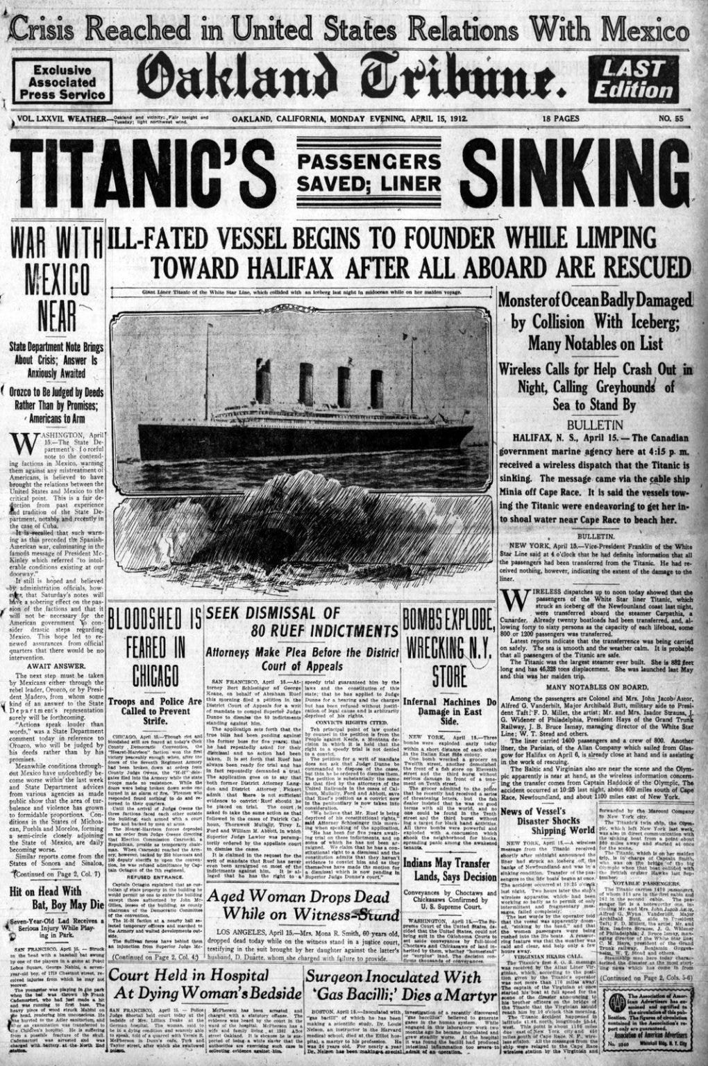 RMS Titanic news: These first stories of the sinking disaster dated ...