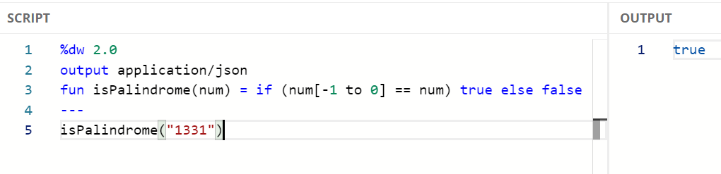 DataWeave function to check if a number is a palindrome. | by Raghav ...