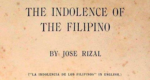 The Indolence Of The Filipino Jose Rizal