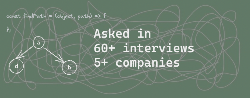 Find path in a JS object? My favorite question to ask in a Frontend ...