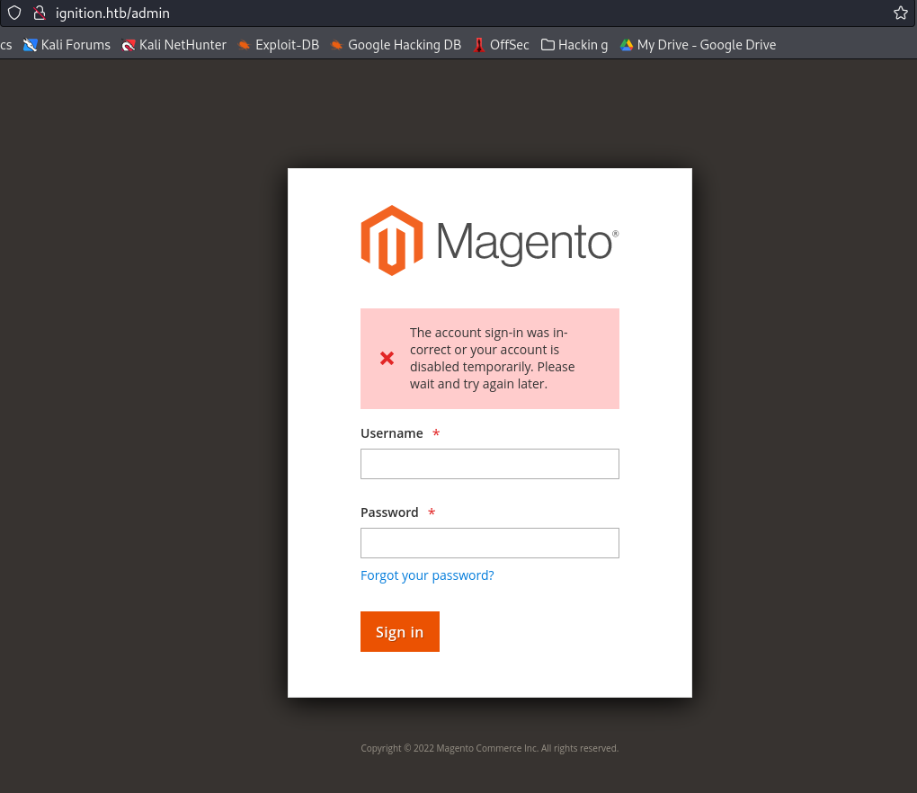 HTB: Ignition. Tags: #php , #webfuzzing | by Porkballs | Medium
