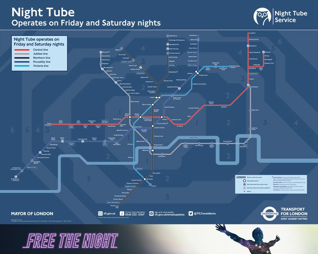 TfL Announces Official Night Tube Map | by Tube Map | Medium