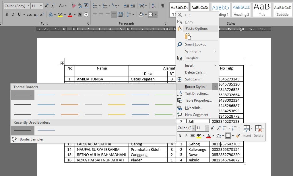 Border & Shading di Ms Word. Halo teman-teman, pada pembelajaran ke ...