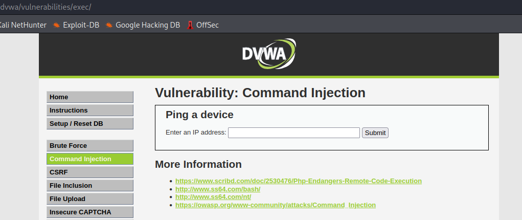 Let S Learn Webapp Pentest From Basic On Dvwa From Setup To Hack Part 3 Command Injection Low