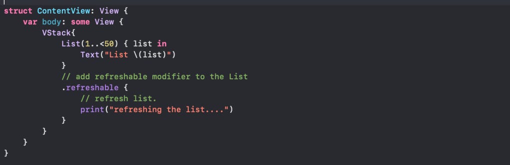 SwiftUI: Pull down to refresh. - DheerajRathore - Medium