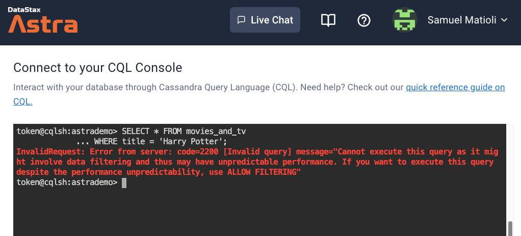 Como lidar com o Allow Filtering no Cassandra | by Samuel Matioli | Medium