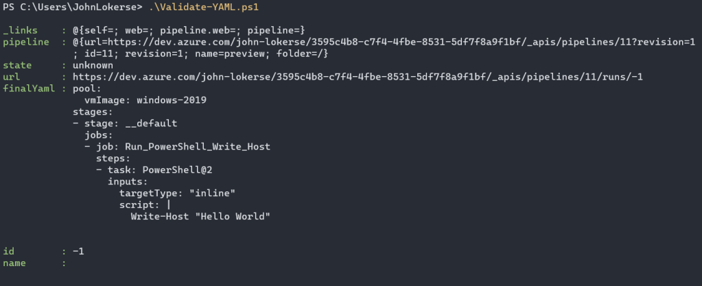 Validating YAML using Azure DevOps or CLI | by John | Medium