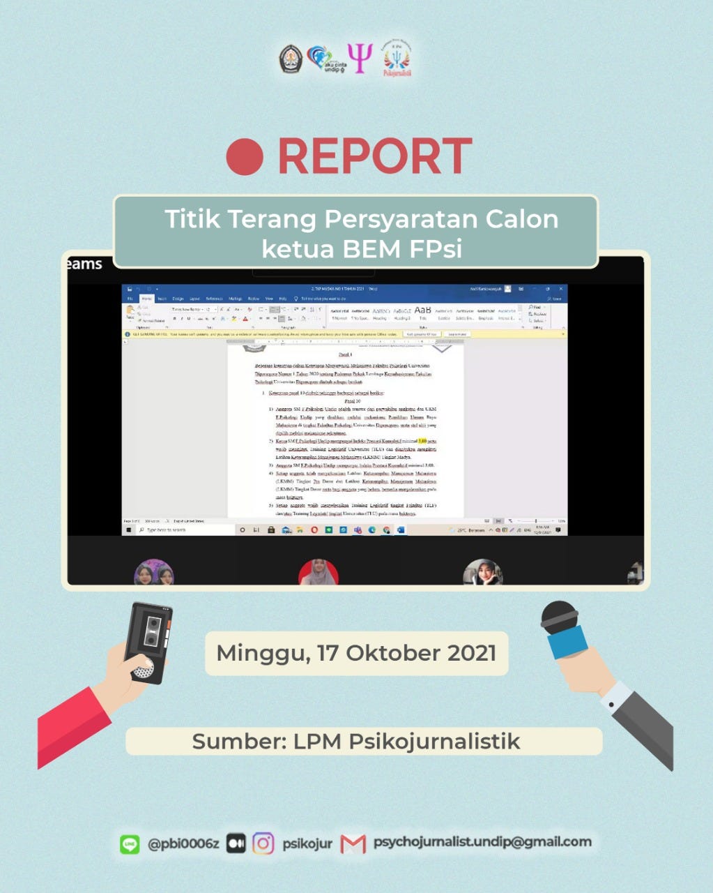 Titik Terang Persyaratan Calon Ketua BEM F.Psi | by Lembaga Pers ...