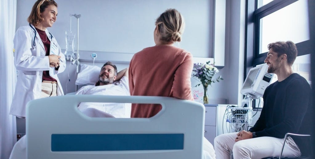 Involvement of family helping patient come through post-surgery time ...