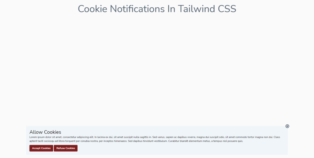 Cookies Notifications In Tailwind CSS - w3hubs - Medium