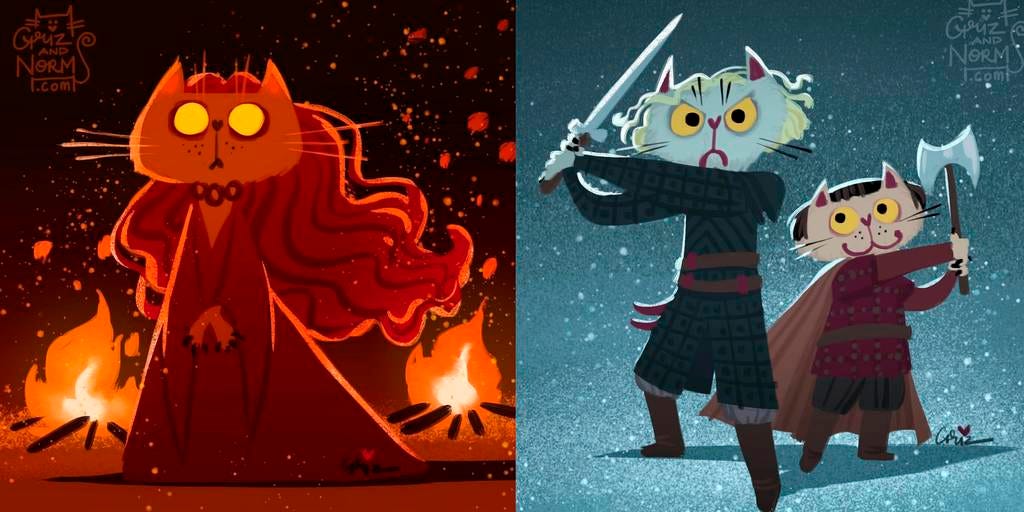 This Game of Thrones cat fanart is purrfection | by TV Show Virals | Medium