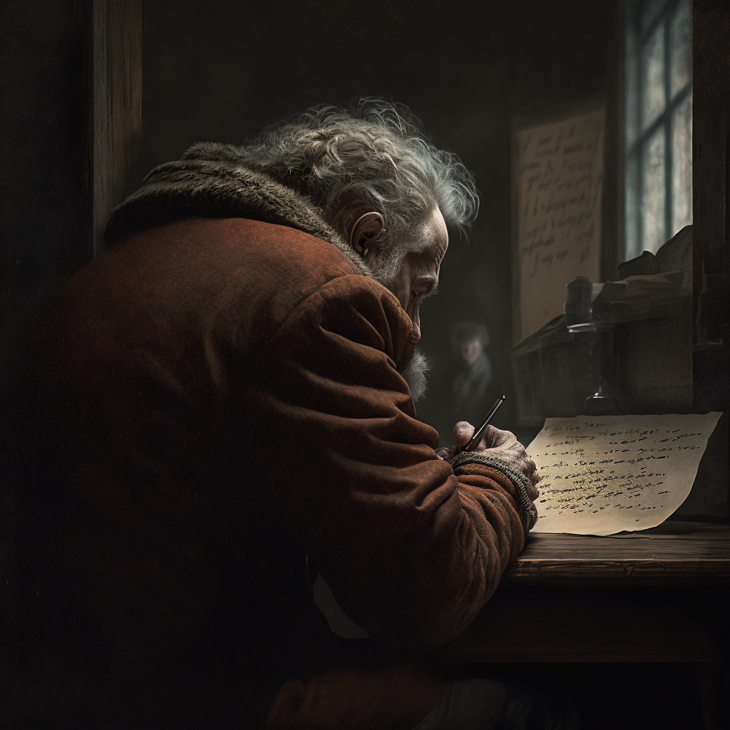 Man Writing A Love Letter