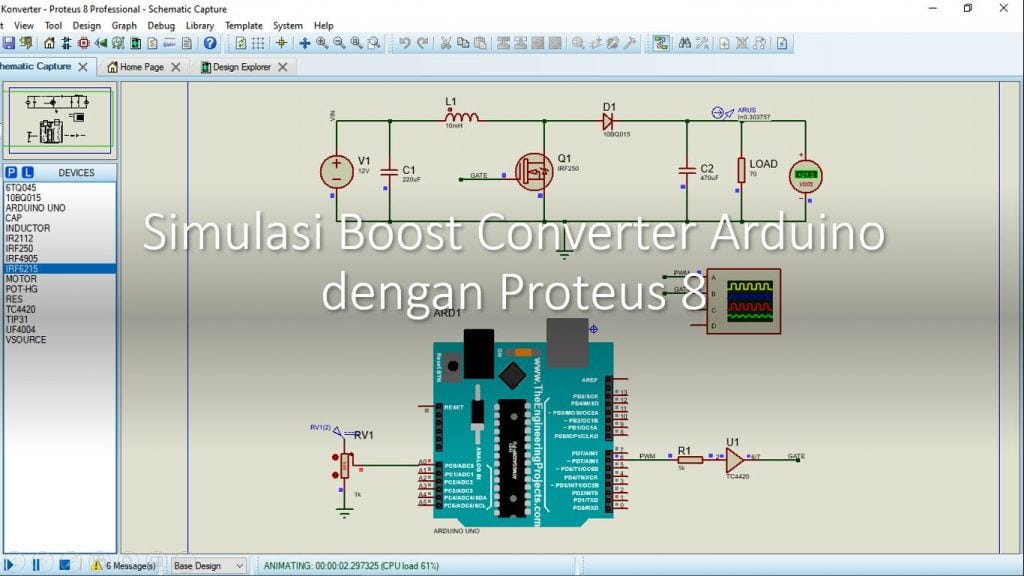 Tutorial Arduino Boost Converter Simulasi Proteus 8 | by Anak Kendali ...