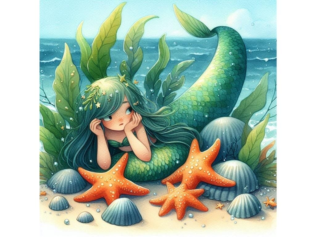 A Mermaid Playing Hide and Seek with a G Free | by Prismbrush | Aug ...