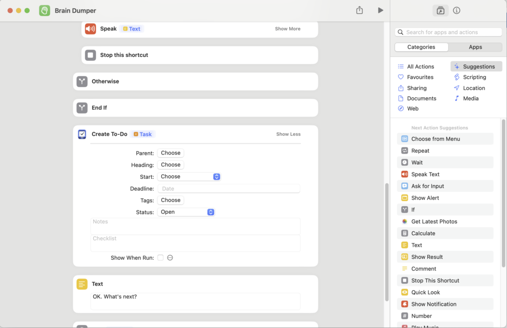 Dump your brain fast with this free iOS Shortcut | by Colin Napier | Medium