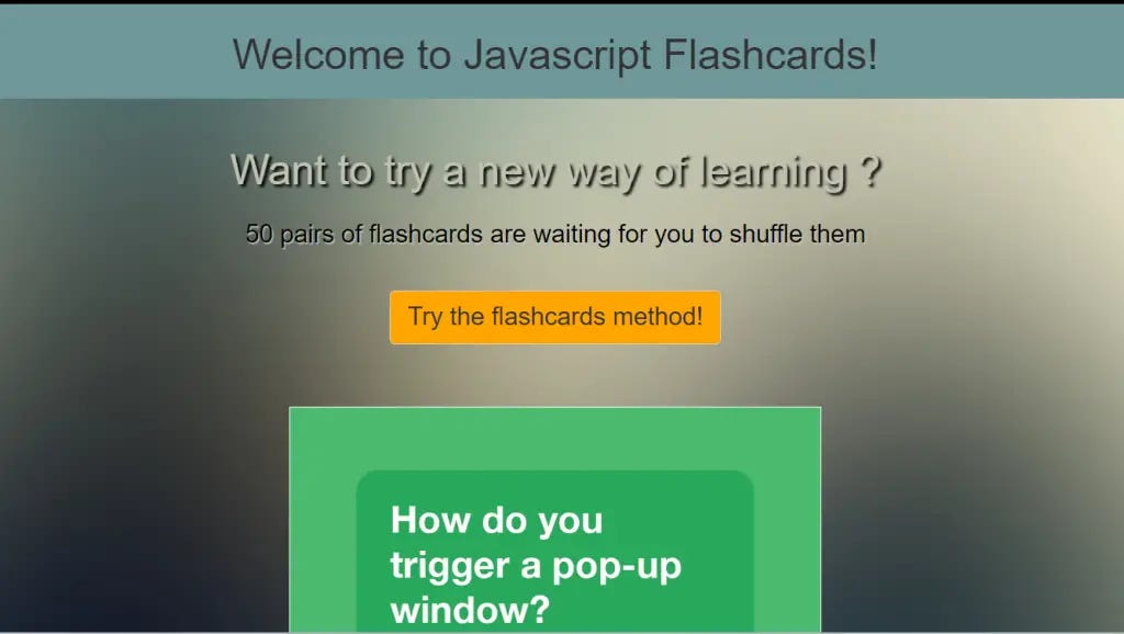 Flashcards Using Html And Javascript With Code By Cwrcode Medium
