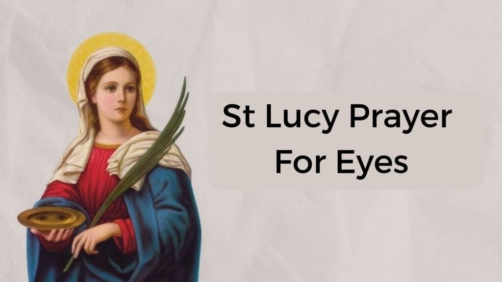Prayer To St Lucy For Eye Problems at Ronnie Herring blog
