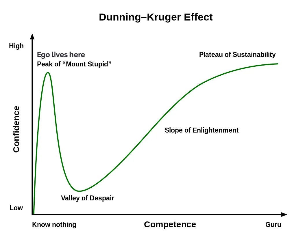Mount Stupid. Empty kettles make the most noise. What… | by Dr Olly ...