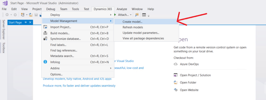 How to Create a Model and Project in Dynamics 365 Finance using Visual ...