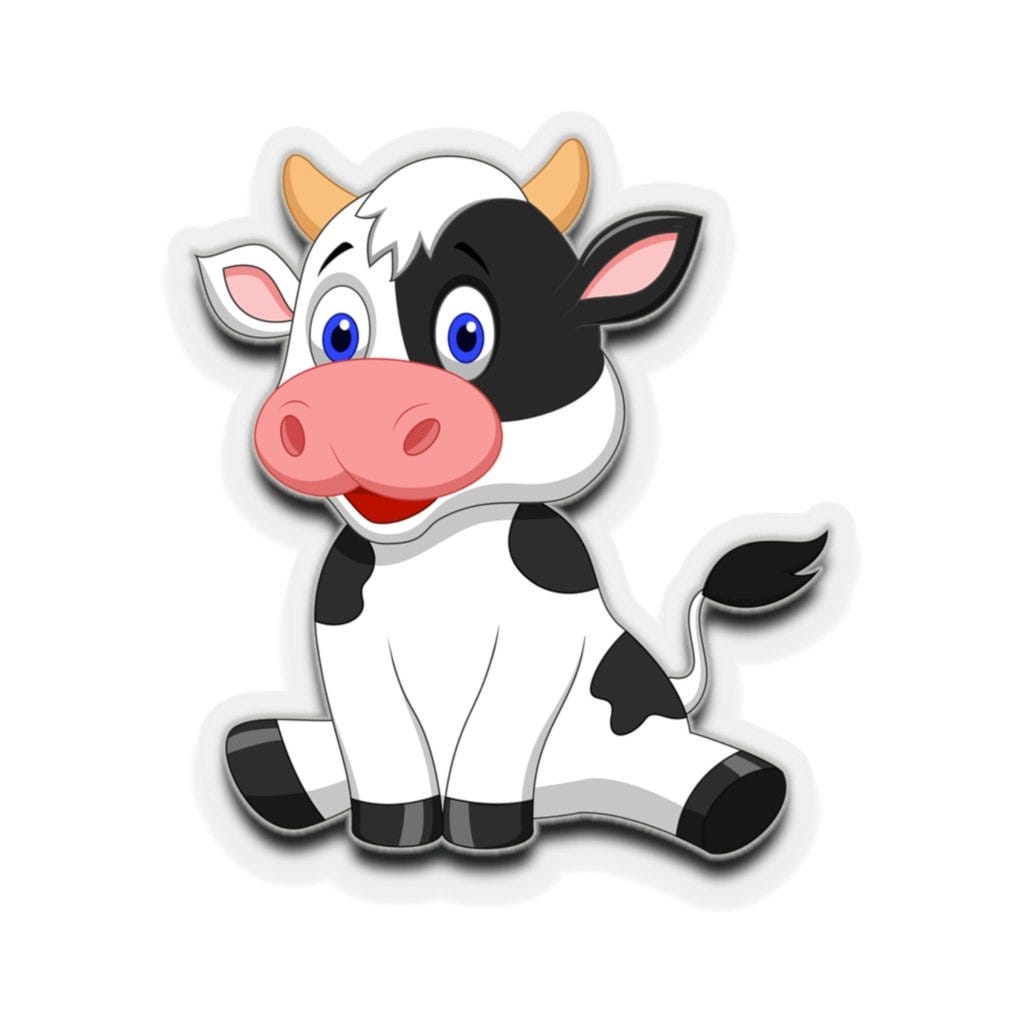 Cute Calf Stickers Official Merch CL1211 - The Cow Print Merchandise ...