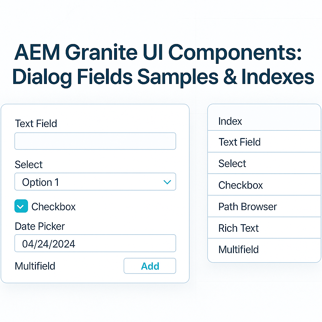 AEM Granite UI Components: Dialog Fields Samples & Indexes (Part 1 ...